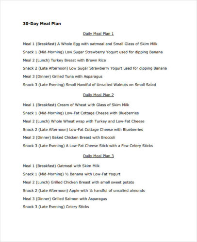 Days Fast Metabolism Diet Meal Plan Template | Templateral