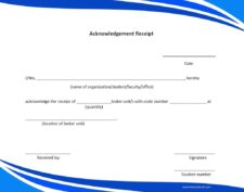 √ Free Printable Acknowledgement Receipt Template