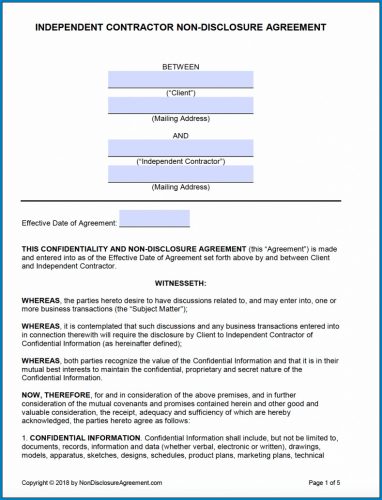 √ Free Agreement Between Owner And Contractor Pdf