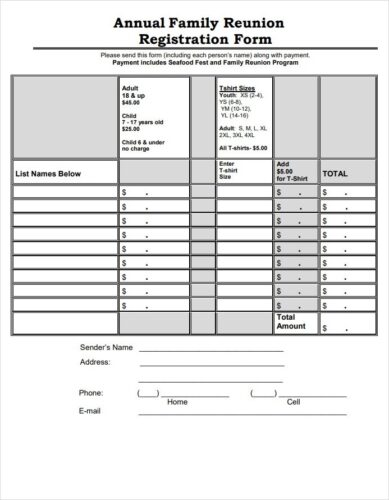 √ Printable Family Reunion Agenda Template
