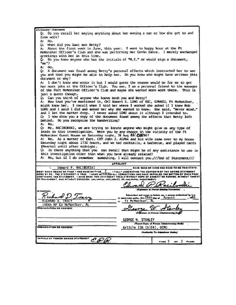√ Army Sworn Statement Form (Word)