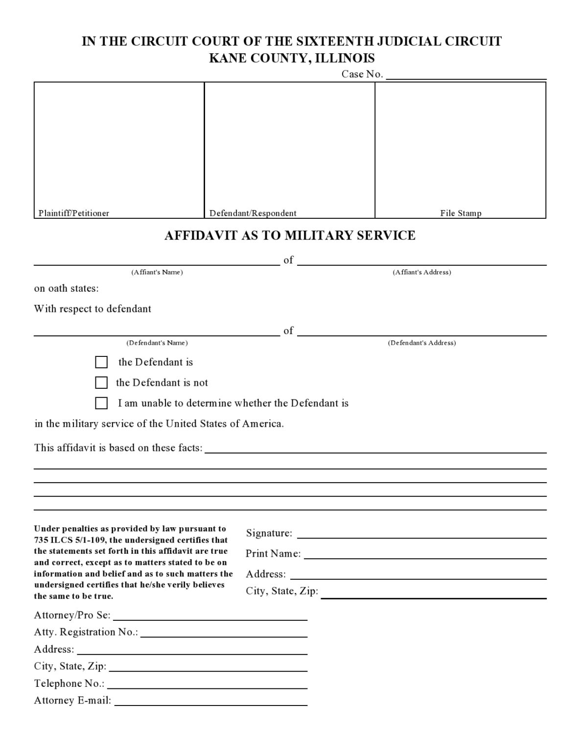 √ Army Sworn Statement Form (Word)