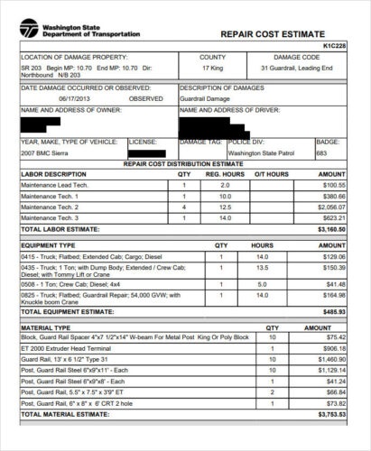 √ Free Auto Repair Estimate Template (Word)