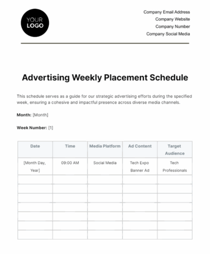 √ Free Printable Availability Schedule Template