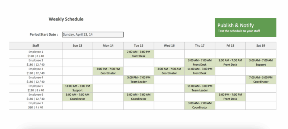 √ Free Printable Availability Schedule Template