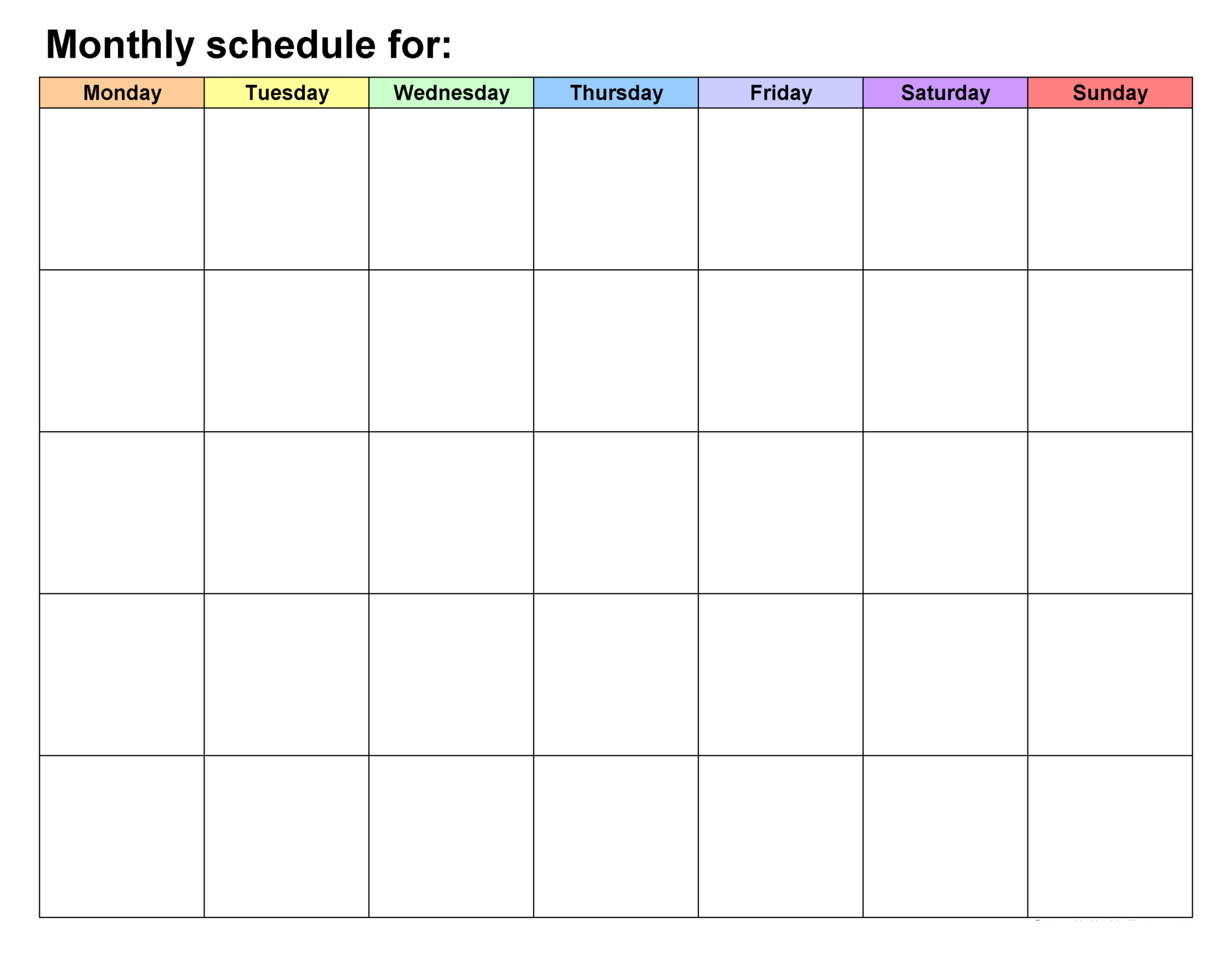 √ Free Printable Availability Schedule Template