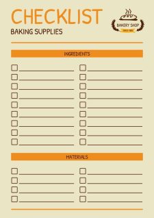 √ Bakery Cleaning Checklist Template