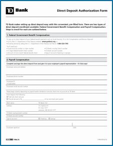 √ Free Printable Bank Direct Deposit Form Template