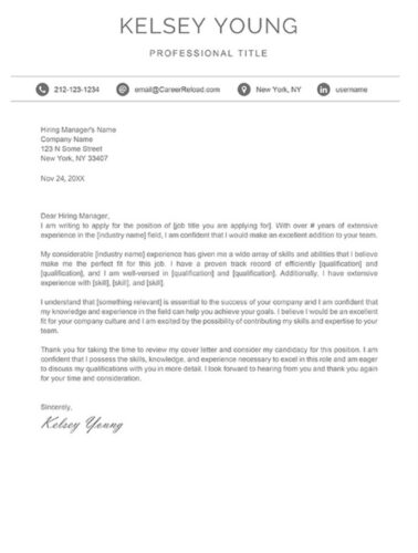 √ Basic Cover Letter Template (Word)
