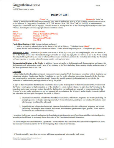 √ Free Printable Deed Of Gift Form Template