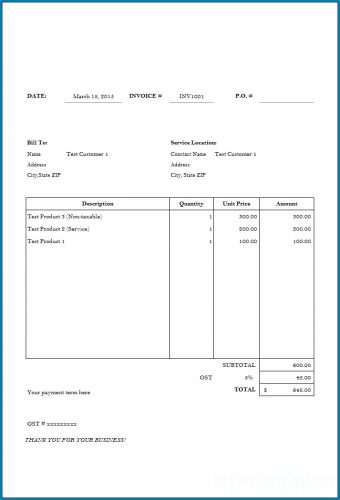 √ Free Printable Basic Invoice Template