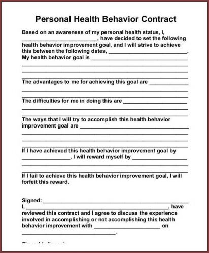 √ Free Editable Behavior Contract Template For Adults