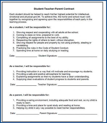 √ Free Printable Behavior Contract for Students