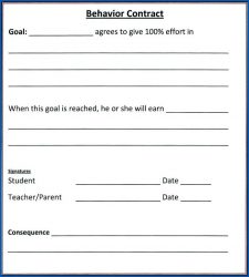 √ Behavior Contract for Teenager to Learning Life