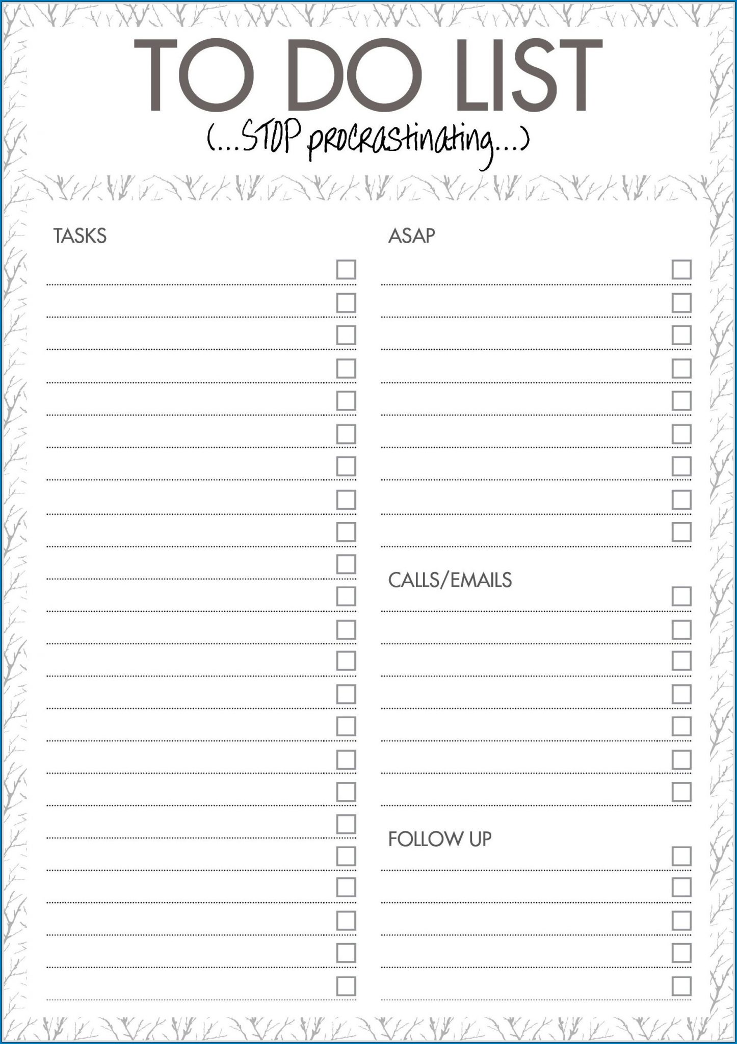 √ Free Printable Best To Do List Template