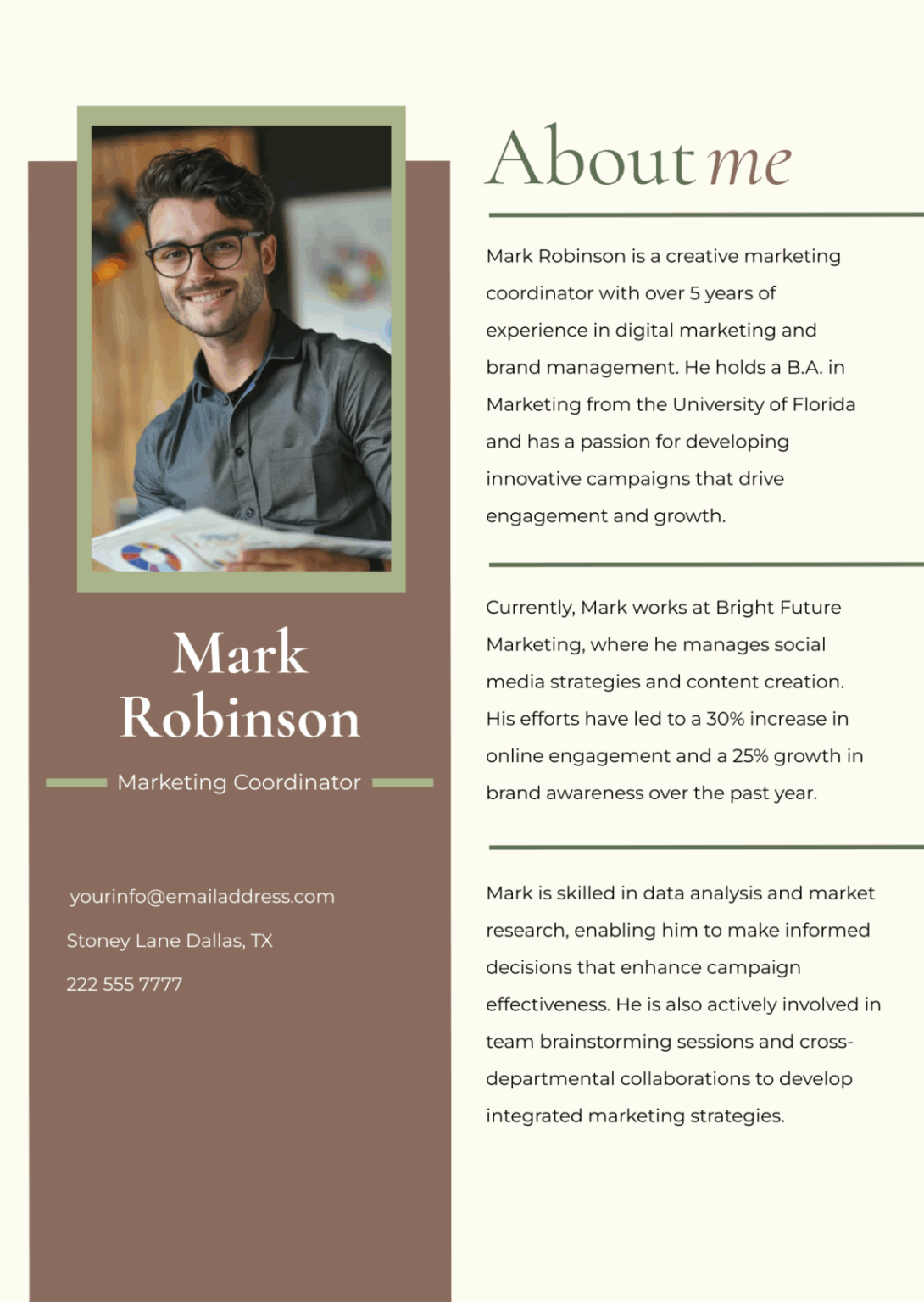 √ Free Editable Biography Template (Word)
