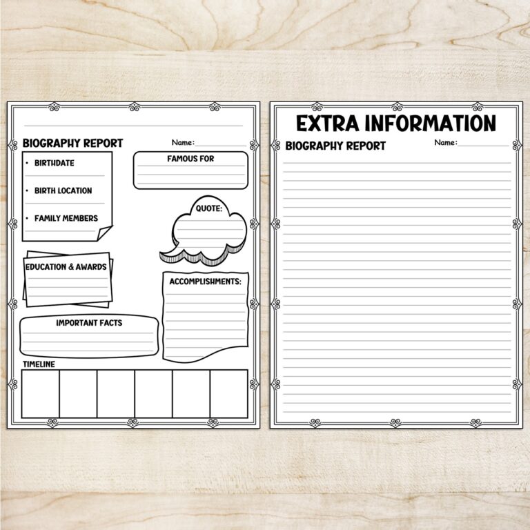 √ Free Editable Biography Template (Word)