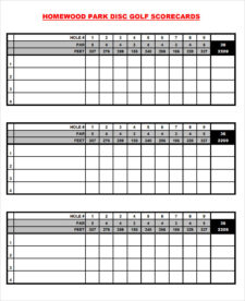 √ Free Printable Golf Scorecard Template