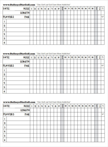 √ Free Printable Golf Scorecard Template