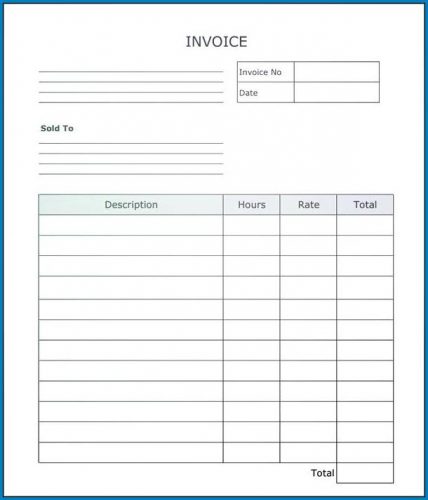 √ Free Printable Blank Invoice Template