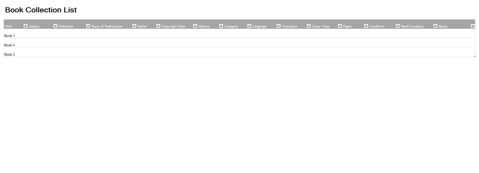 √ Free Printable Book Inventory List Template