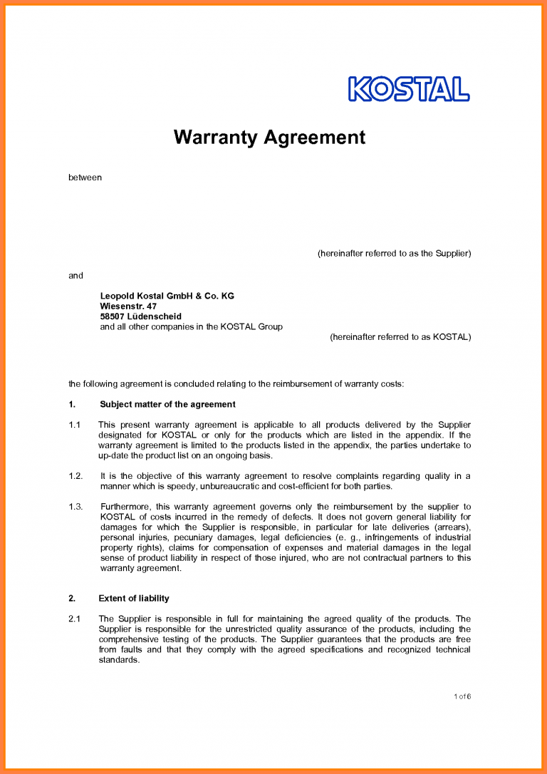 √ Free Business Agreement Between Two Parties