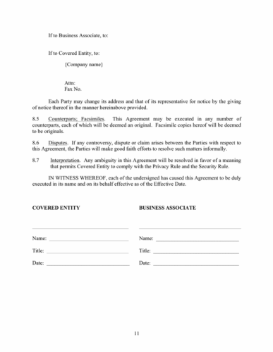 √ Business Associate Agreement Template (Word)
