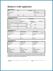 √ Free Printable Business Credit Application Form Template