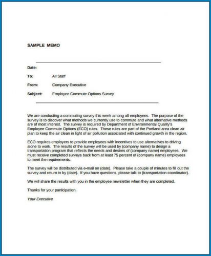 √ Free Printable Business Memo Format