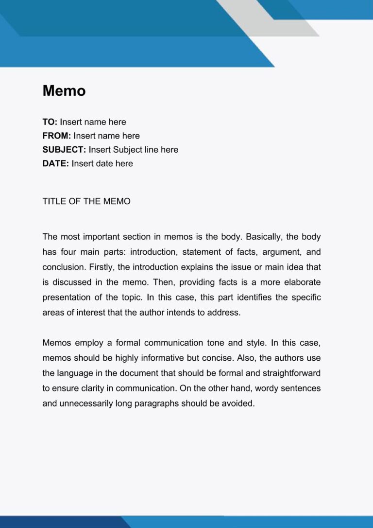 √ Customizable Business Memo Template (Word)