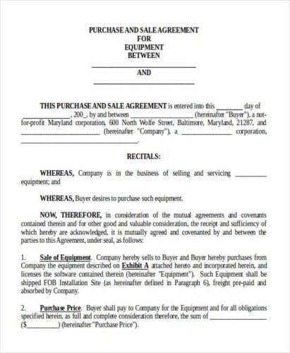 √ Business Purchase Agreement Template (Word)