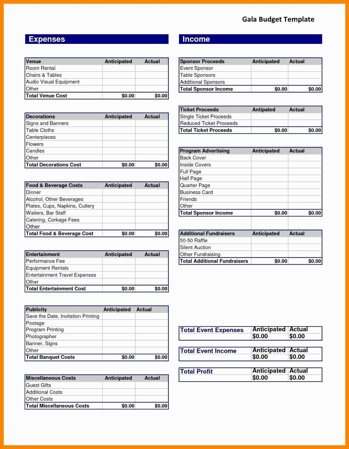 √ Business Start-up Cost Calculation Worksheet Template