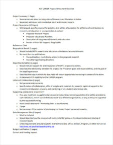 √ Free Printable Proposal Checklist Template