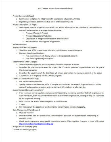 √ Free Printable Proposal Checklist Template