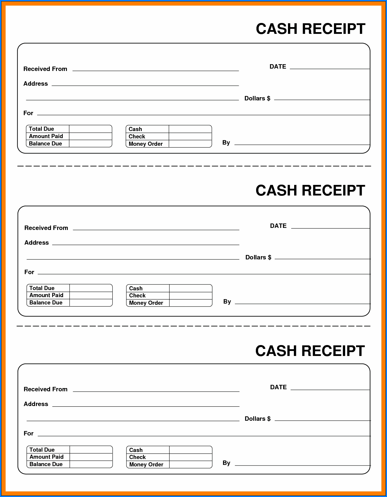 Cash Receipt Template Free Printable Templates Printable Download