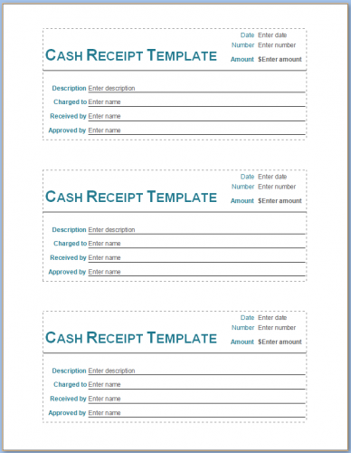 Cash Receipt Template Word | Templateral