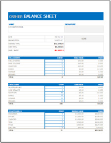 √ Free Cashier’s Balance Sheet Template (Excel)