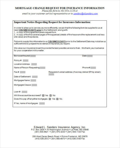Certificate of Insurance Request Form | Templateral