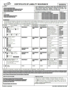 √ Printable Certificate of Insurance Template