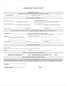 √ Free Printable Certificate of Ownership Template