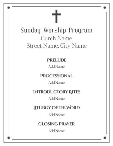 √ Free Printable Church Program Template