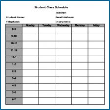 √ Free Printable Class Timetable Template