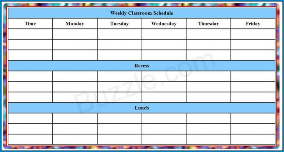√ Free Printable Class Timetable Template