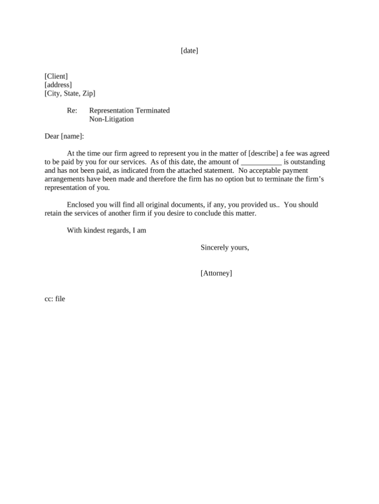 √ Client Termination Letter Template