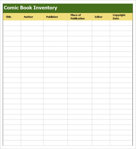 √ Free Printable Book Inventory List Template