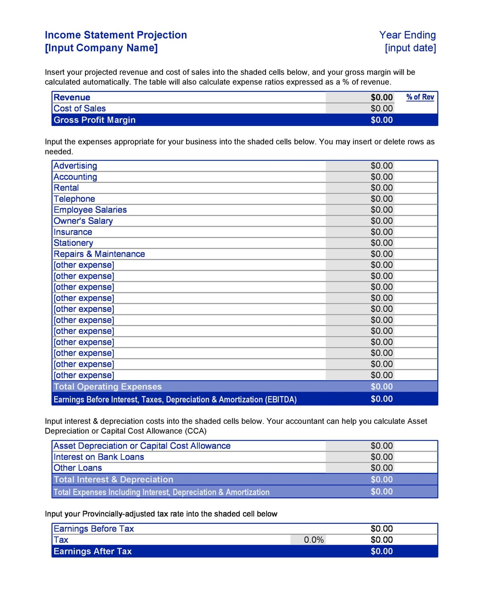 Comparative Income Statement Template Example | Templateral