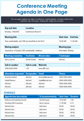 √ Customizable Conference Program Template (Word)