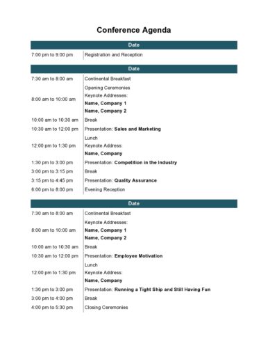 √ Customizable Conference Program Template (Word)