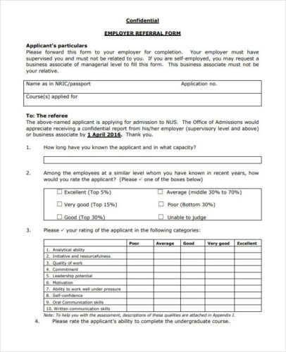 √ Free Printable Employee Referral Form Template
