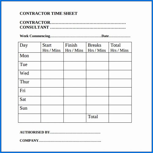√ Free Editable Construction Timesheet Template
